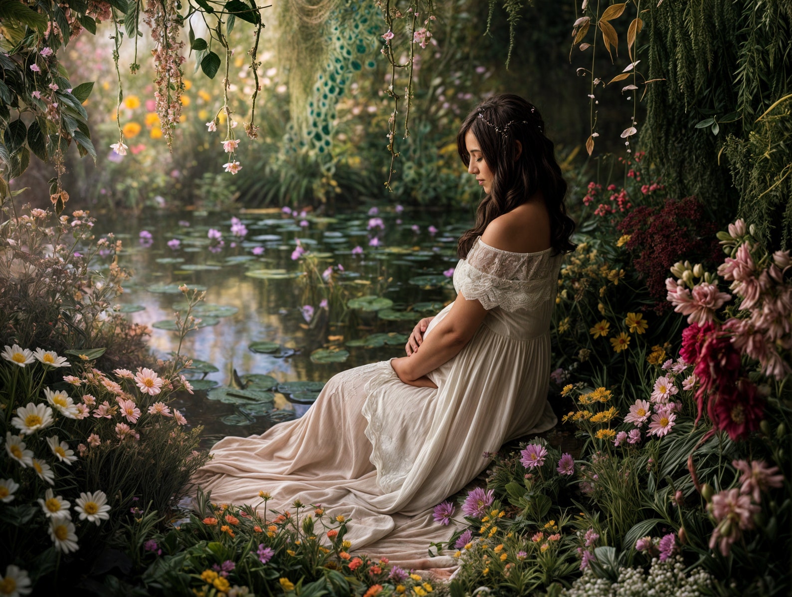 12 Floral Backgrounds Digital Backdrop Overlay Maternity Backdrop ...