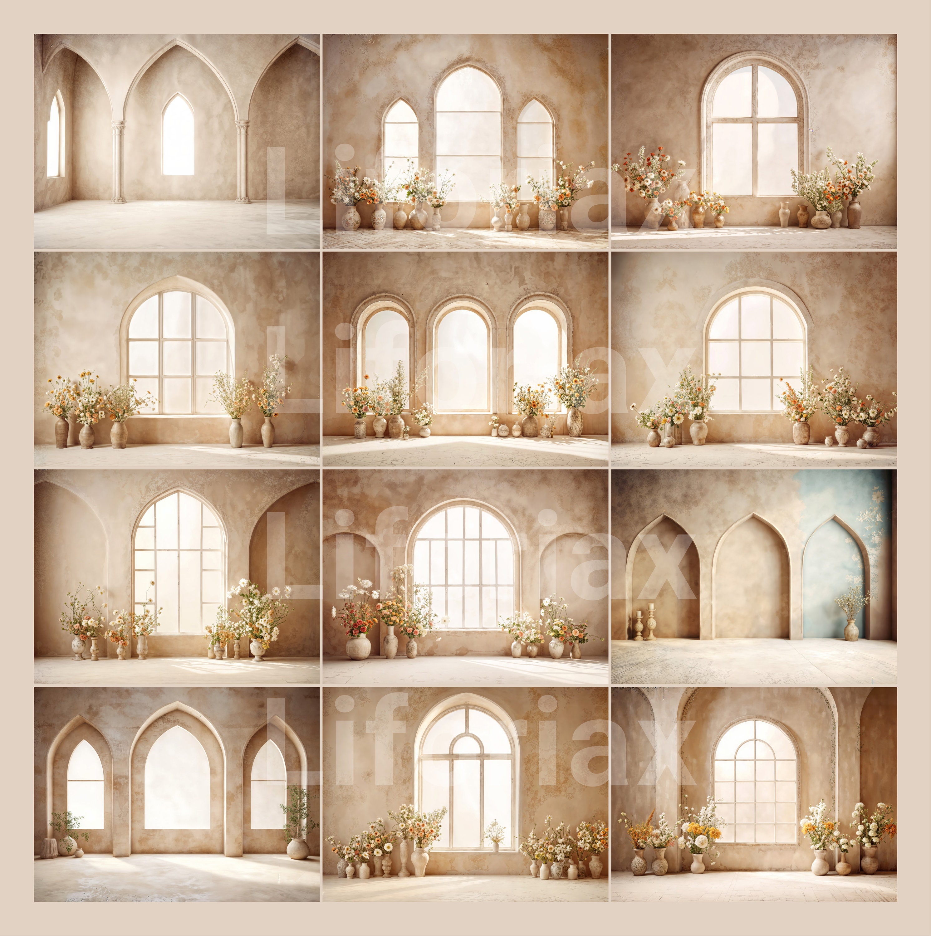 Minimal Arches Set Digital Backdrops, Maternity Backdrop Overlays ...