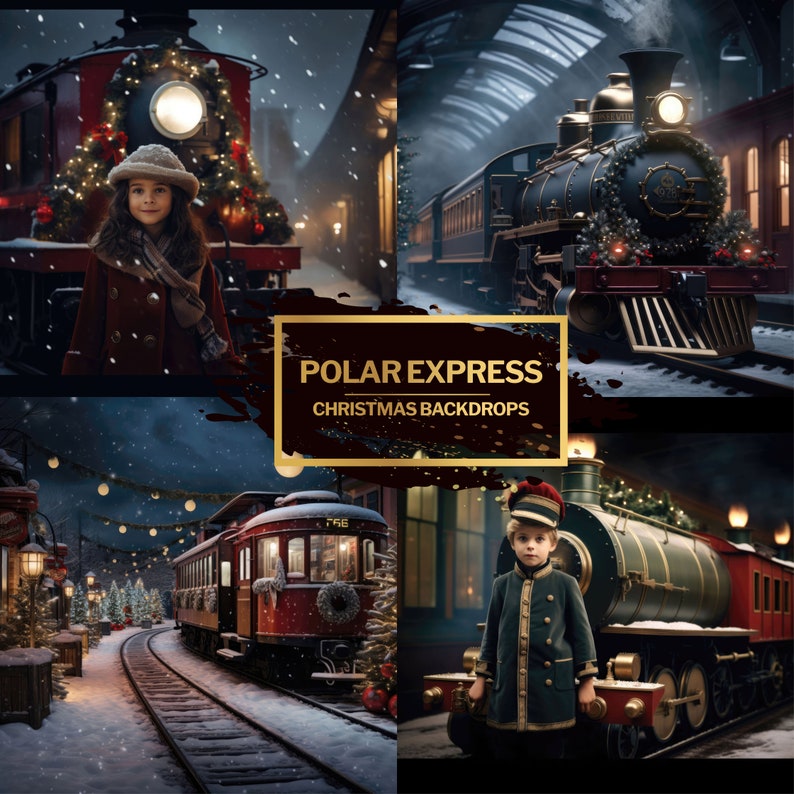 46 Polar Express Christmas Digital Backdrops for Kids and Family ...