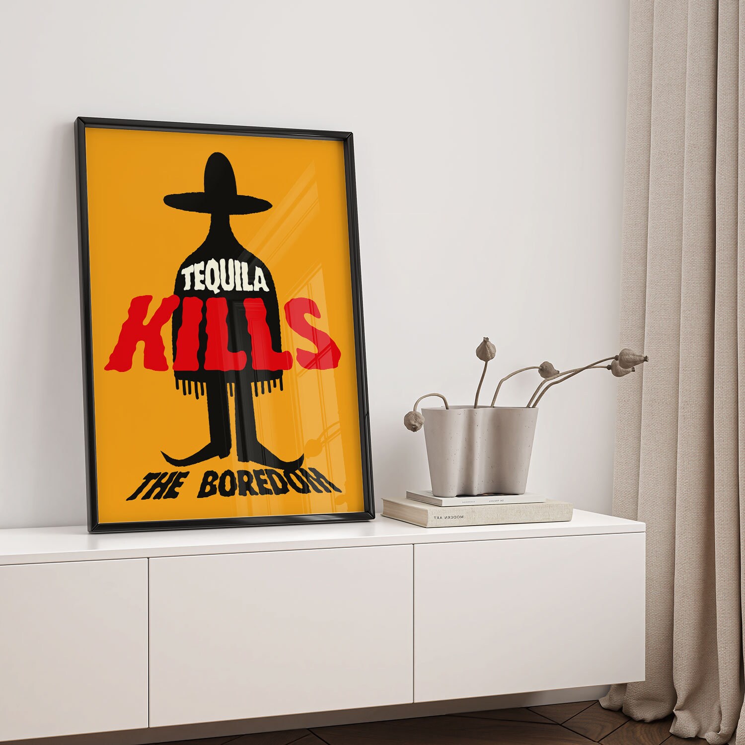 Tequila Kills the Boredom Poster Digital Print Illustration Tarantino ...
