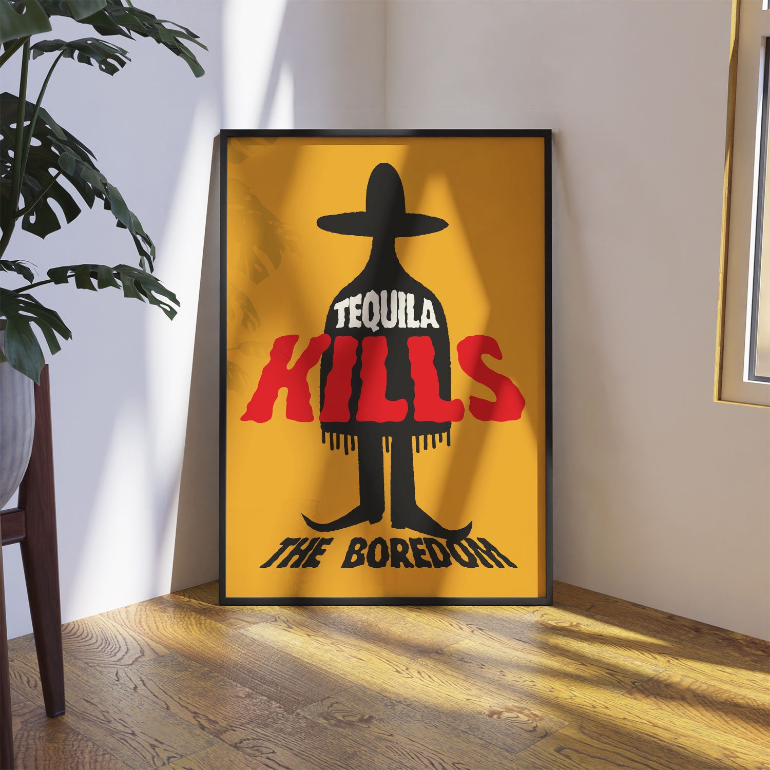 Tequila Kills the Boredom Poster Digital Print Illustration Tarantino ...