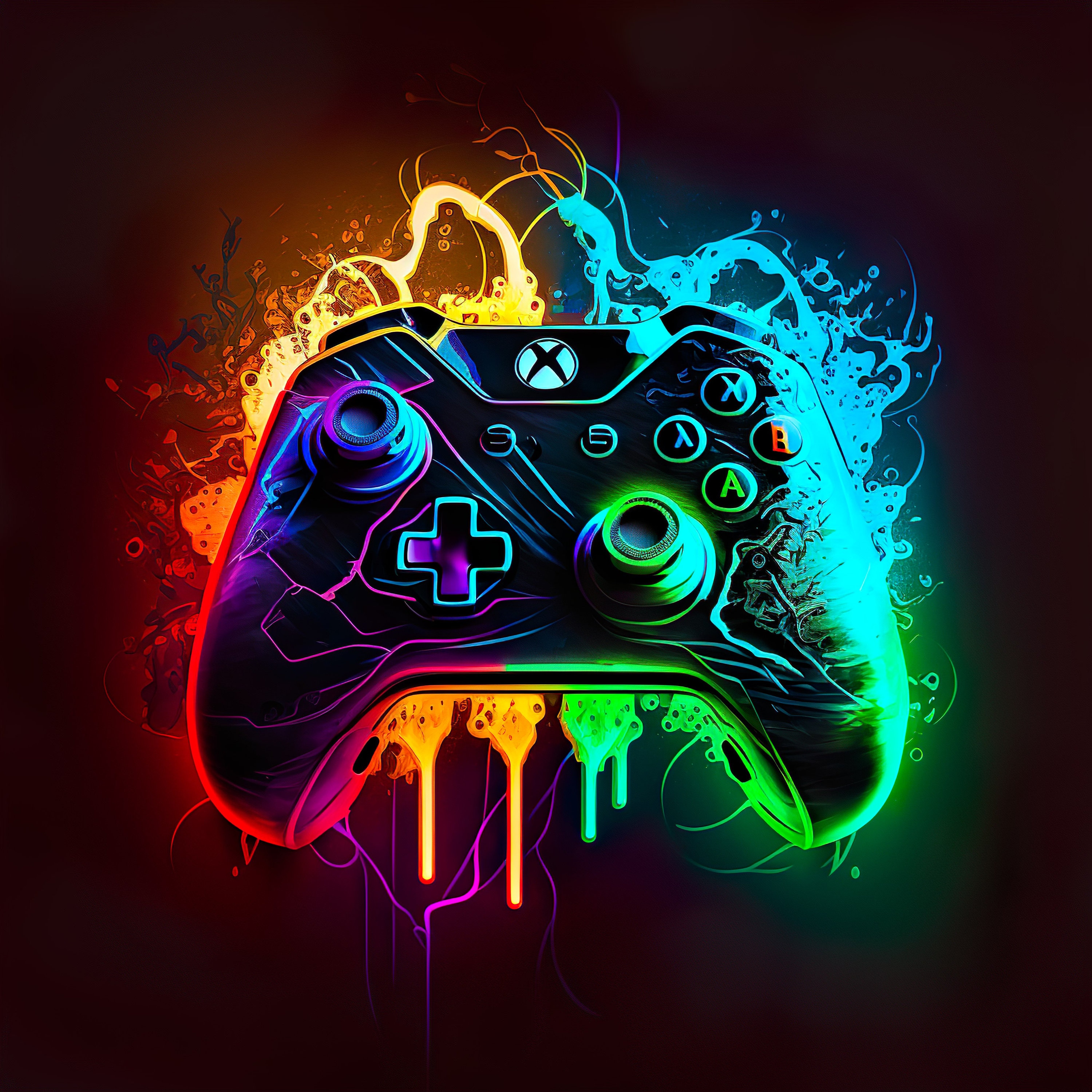 Ice Diamond Designs | Neon Gamer Controller With Paint Drip | Digital ... Ice Diamond Designs | Neon Gamer Controller With Paint Drip | Digital ...