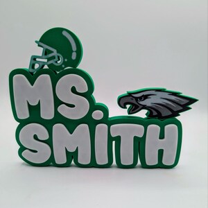 Eagles Custom Handmade Nameplate|personalized Gameday Football Desk ...