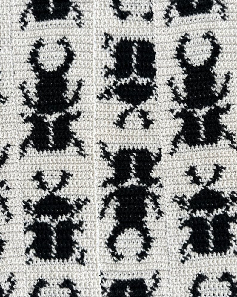 Beetle Scarf Crochet Pattern | Beginner Level Tapestry Project - Etsy