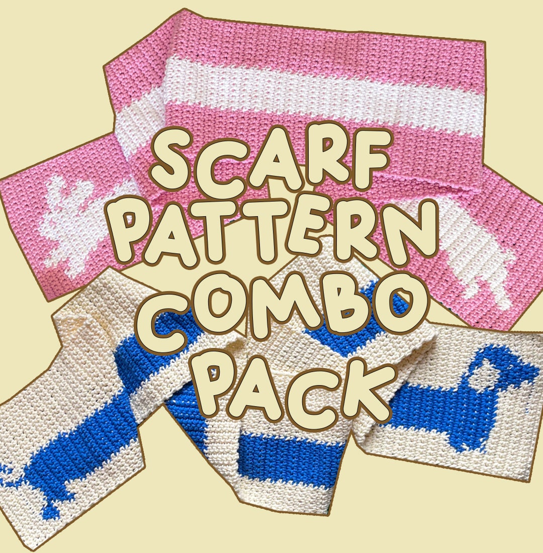 Sausage Dog & Bunny Scarf Crochet Patterns DISCOUNTED - Etsy