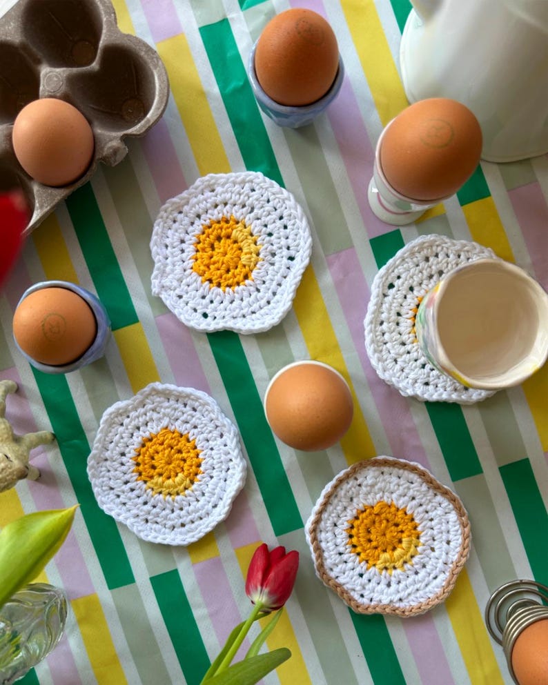 Egg Coasters Crochet Pattern | Quick Beginner Project - Etsy