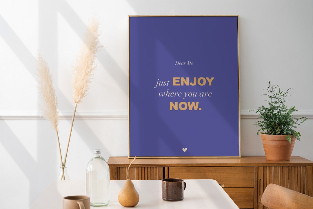 Dear Me Blue Aesthetic Inspirational Quote Printable Poster - Etsy