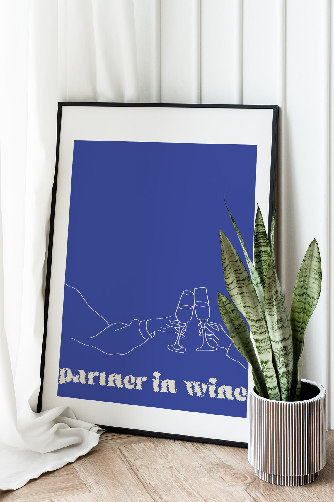 Electric Blue Line Art Print, Positive Drinking Quotes Digital Poster ...