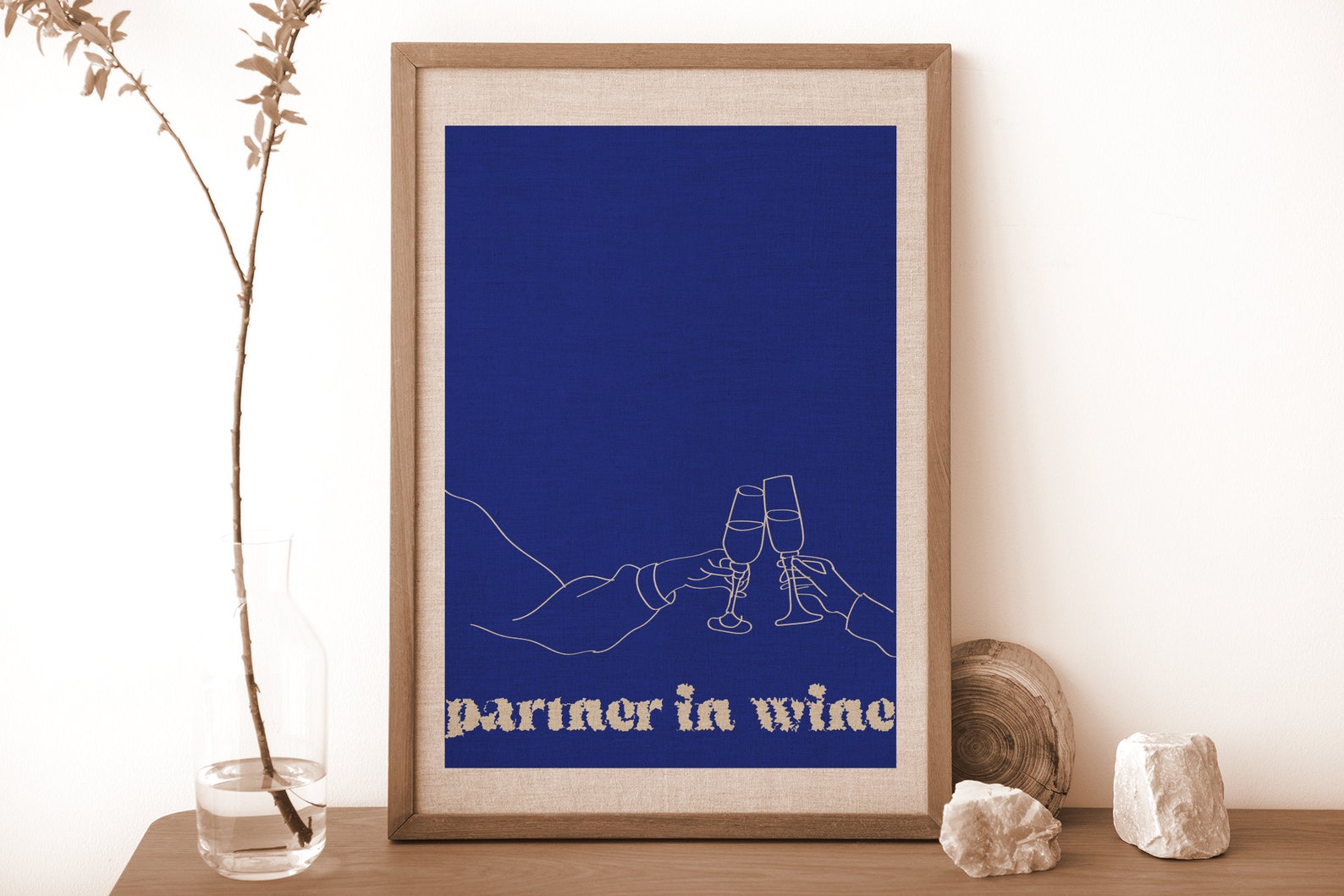 Electric Blue Line Art Print, Positive Drinking Quotes Digital Poster ...