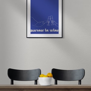 Electric Blue Line Art Print, Positive Drinking Quotes Digital Poster ...