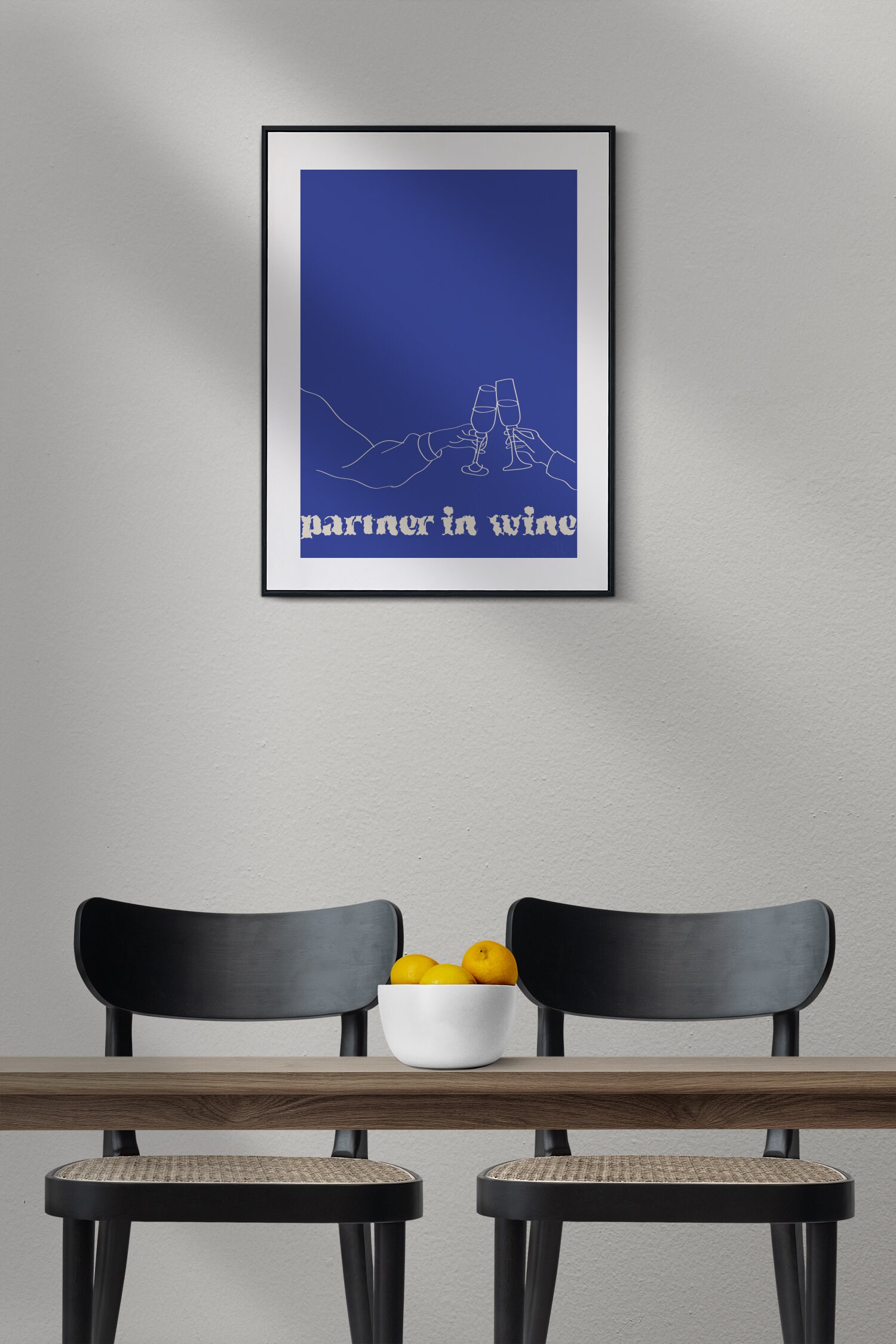 Electric Blue Line Art Print, Positive Drinking Quotes Digital Poster ...