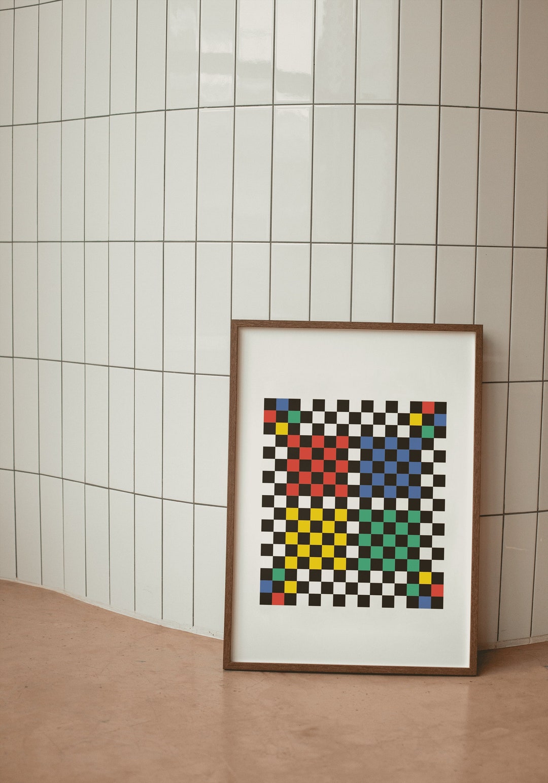 Pop Retro Checkerboard Pixel Art Instant Download for Gallery Wall - Etsy