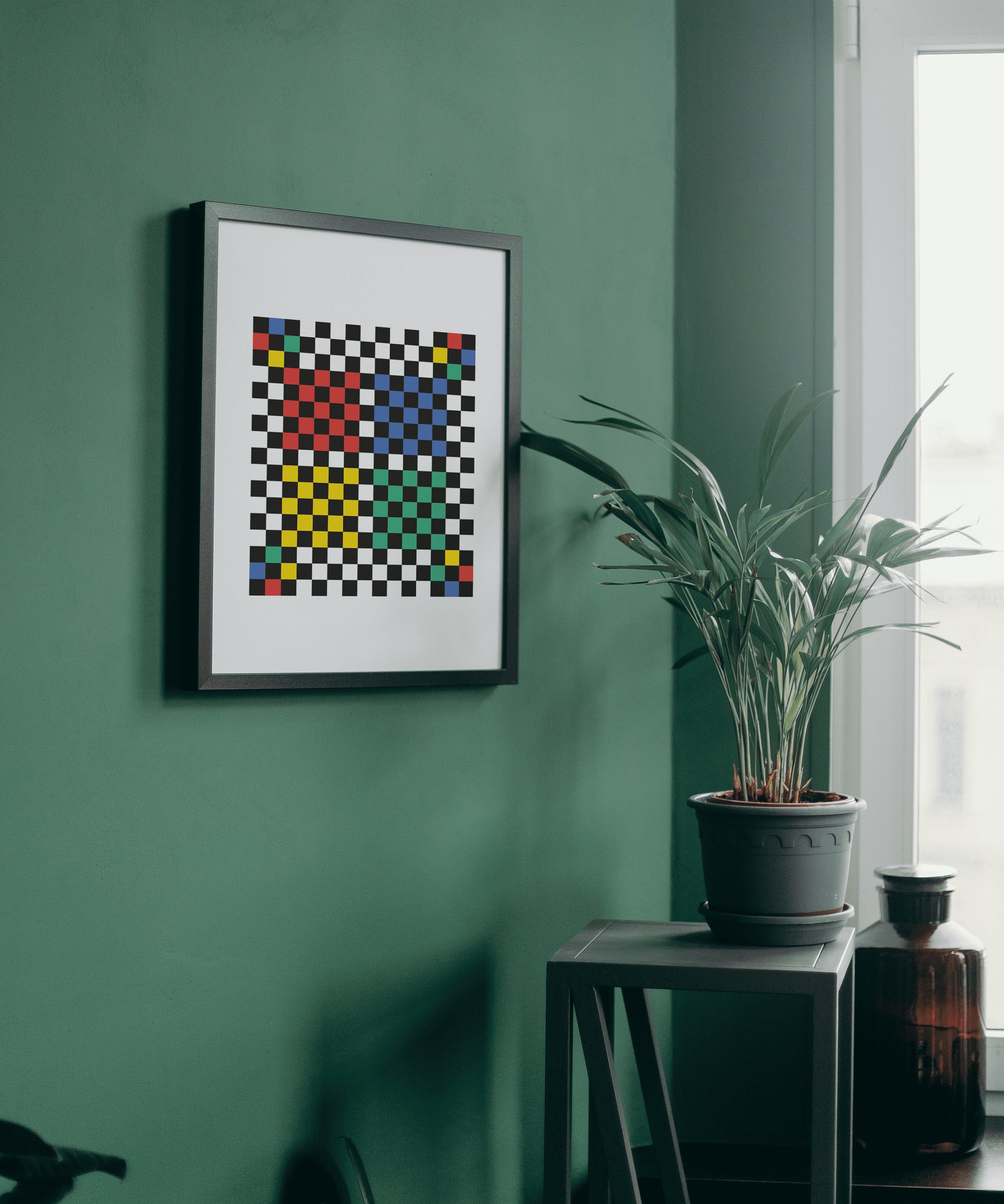 Pop Retro Checkerboard Pixel Art Instant Download for Gallery Wall - Etsy