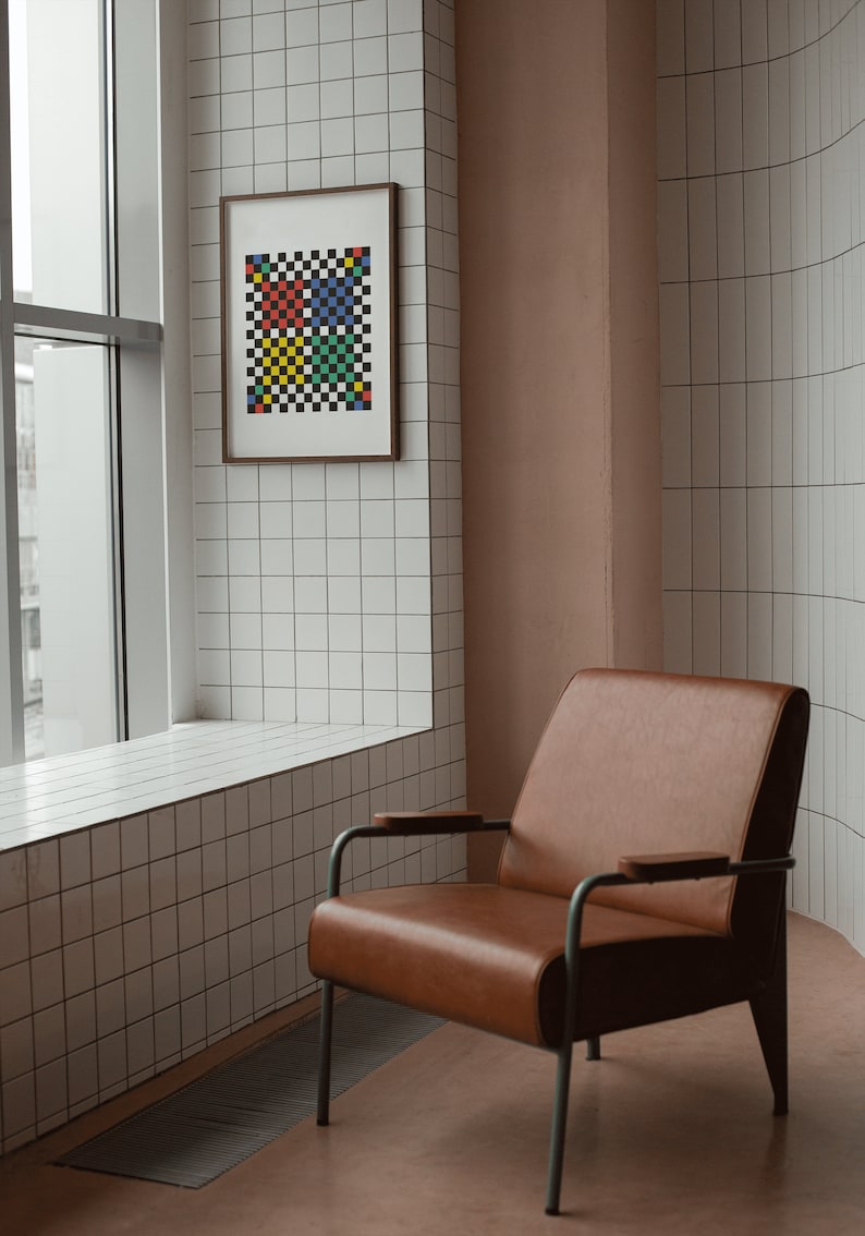 Pop Retro Checkerboard Pixel Art Instant Download for Gallery Wall - Etsy