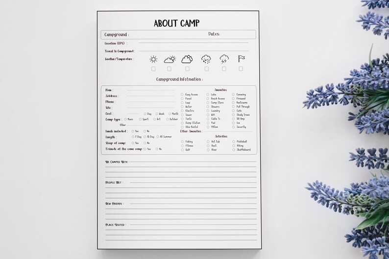 Camping Journal for Kids Printable – Summer Camp Memory Book – Travel ...