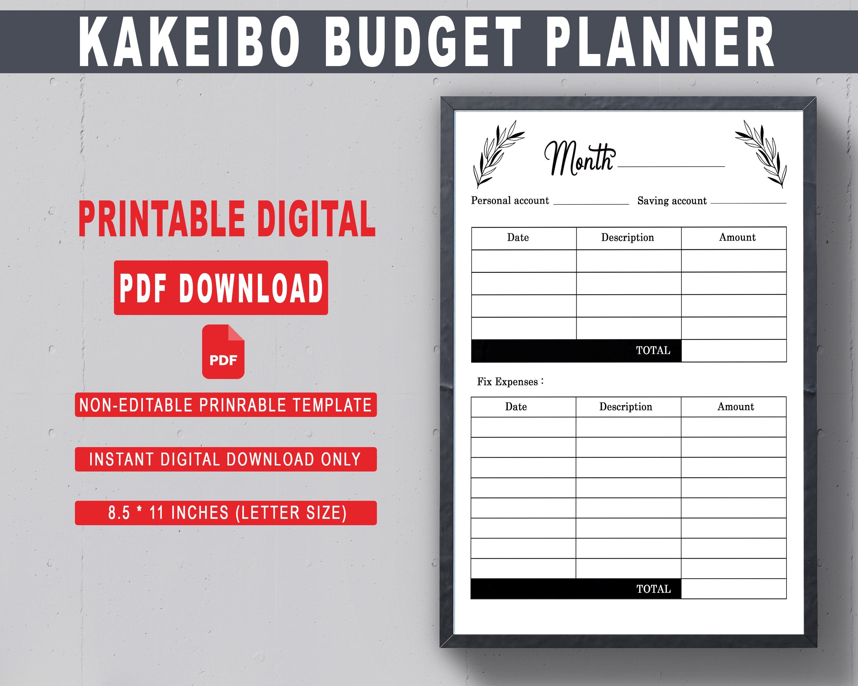 Kakeibo Budget Planner Printable,japanese Method Savings Tracker ...