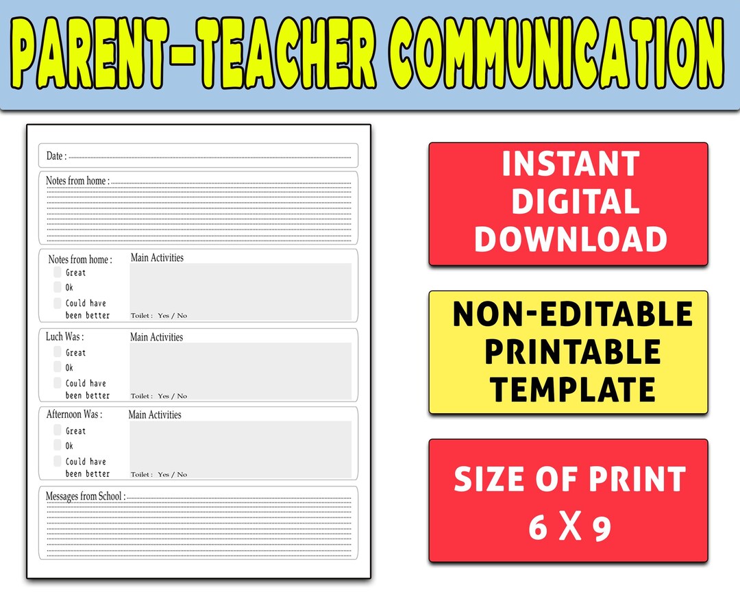 Parent-teacher Communication Log Book Printable | Daily Student Notes ...