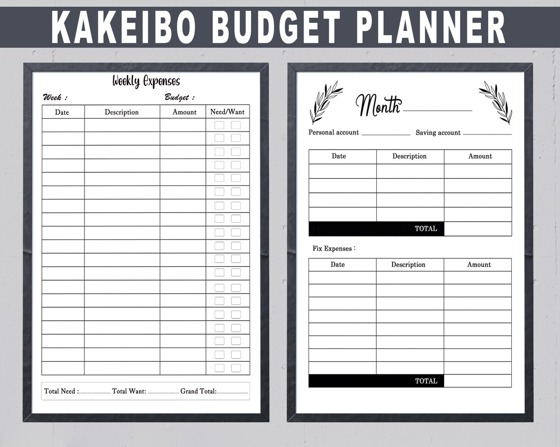 Kakeibo Budget Planner | Printable Money Saving Binder | Japanese ...