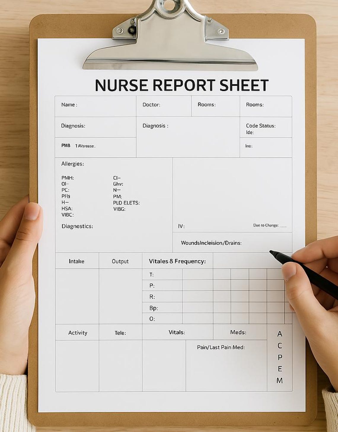 Nurse Report Sheet – Printable Nursing Report Template | SBAR Format ...