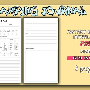 Camping Journal for Kids Printable – Summer Camp Memory Book – Travel ...
