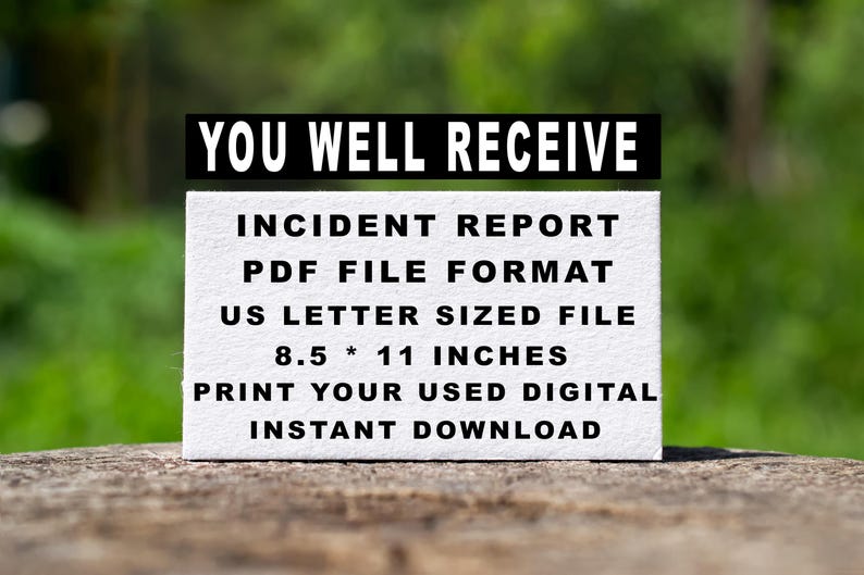 Accident and Incident Report Printable – Workplace Safety Form – PDF ...