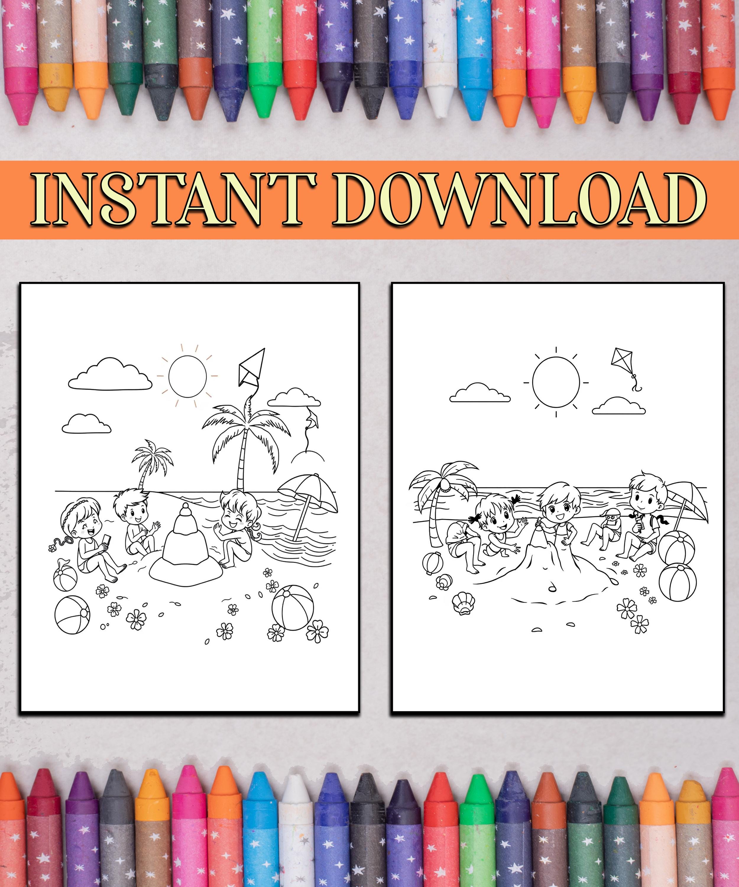 Hello Summer Coloring Book for Kids – 12 Fun Summer-themed Coloring ...