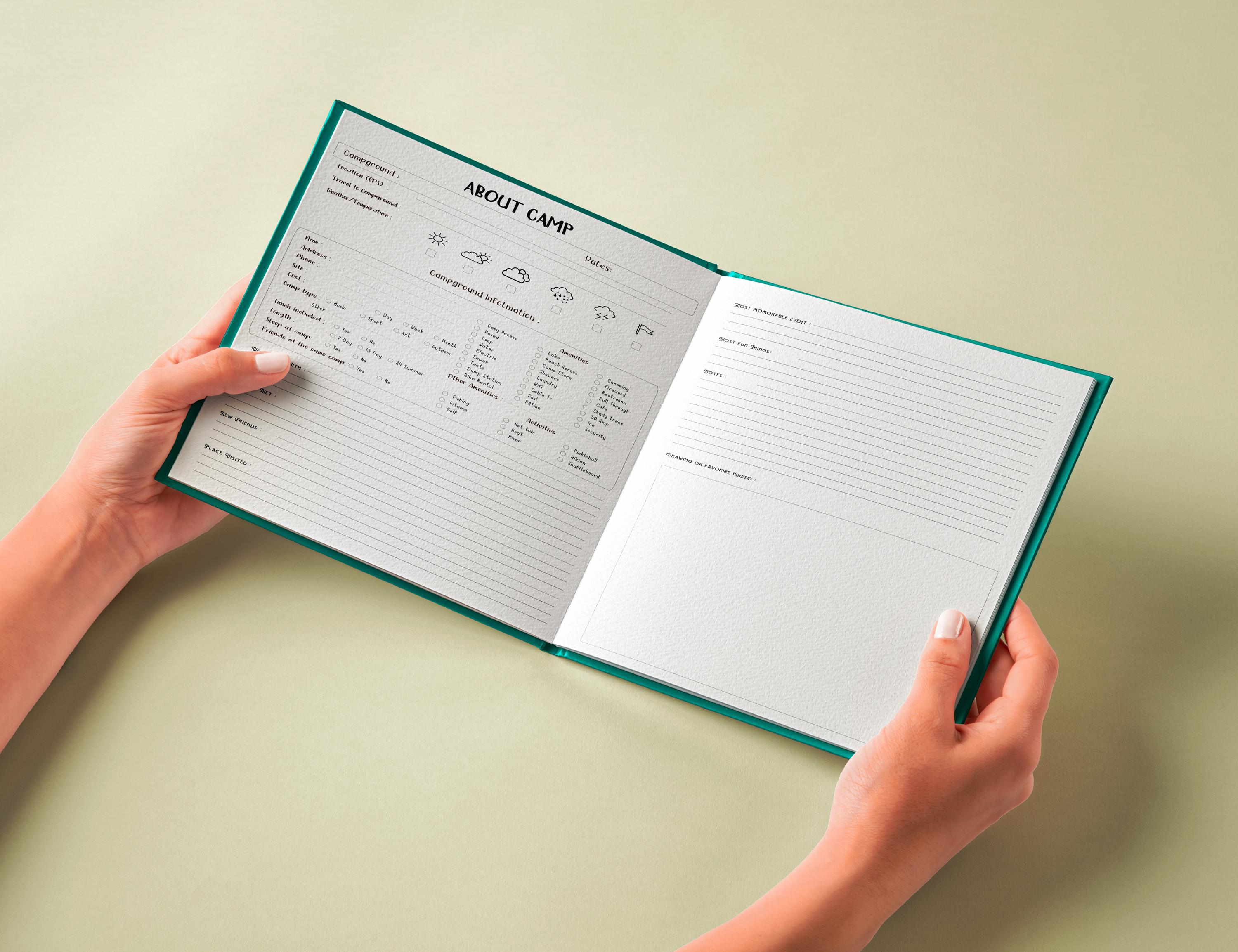 Camping Journal for Kids Printable – Summer Camp Memory Book – Travel ...