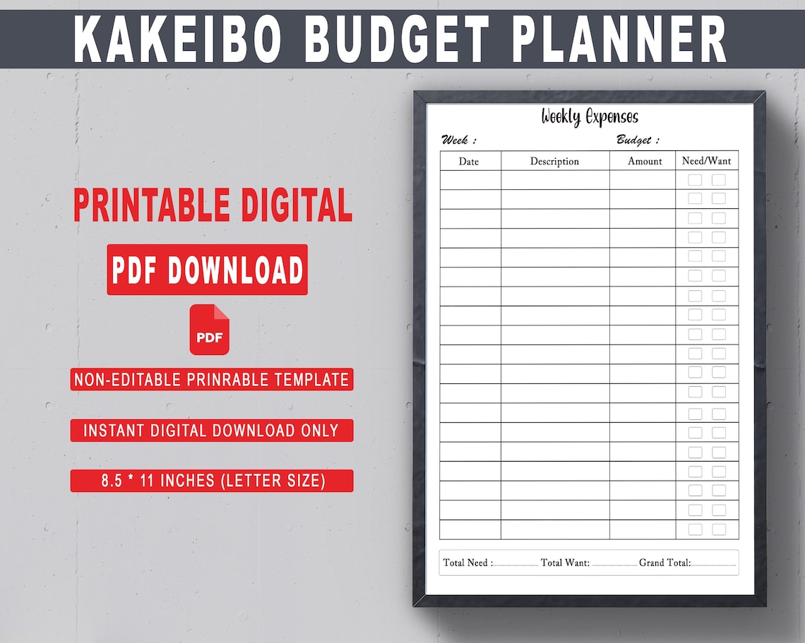 Kakeibo Budget Planner Printable,japanese Method Savings Tracker ...