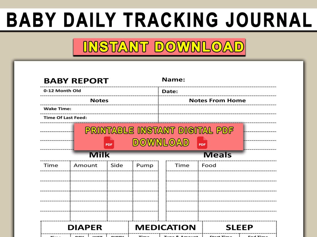 Baby Daily Log | Newborn Care Tracker | Baby Schedule Printable ...