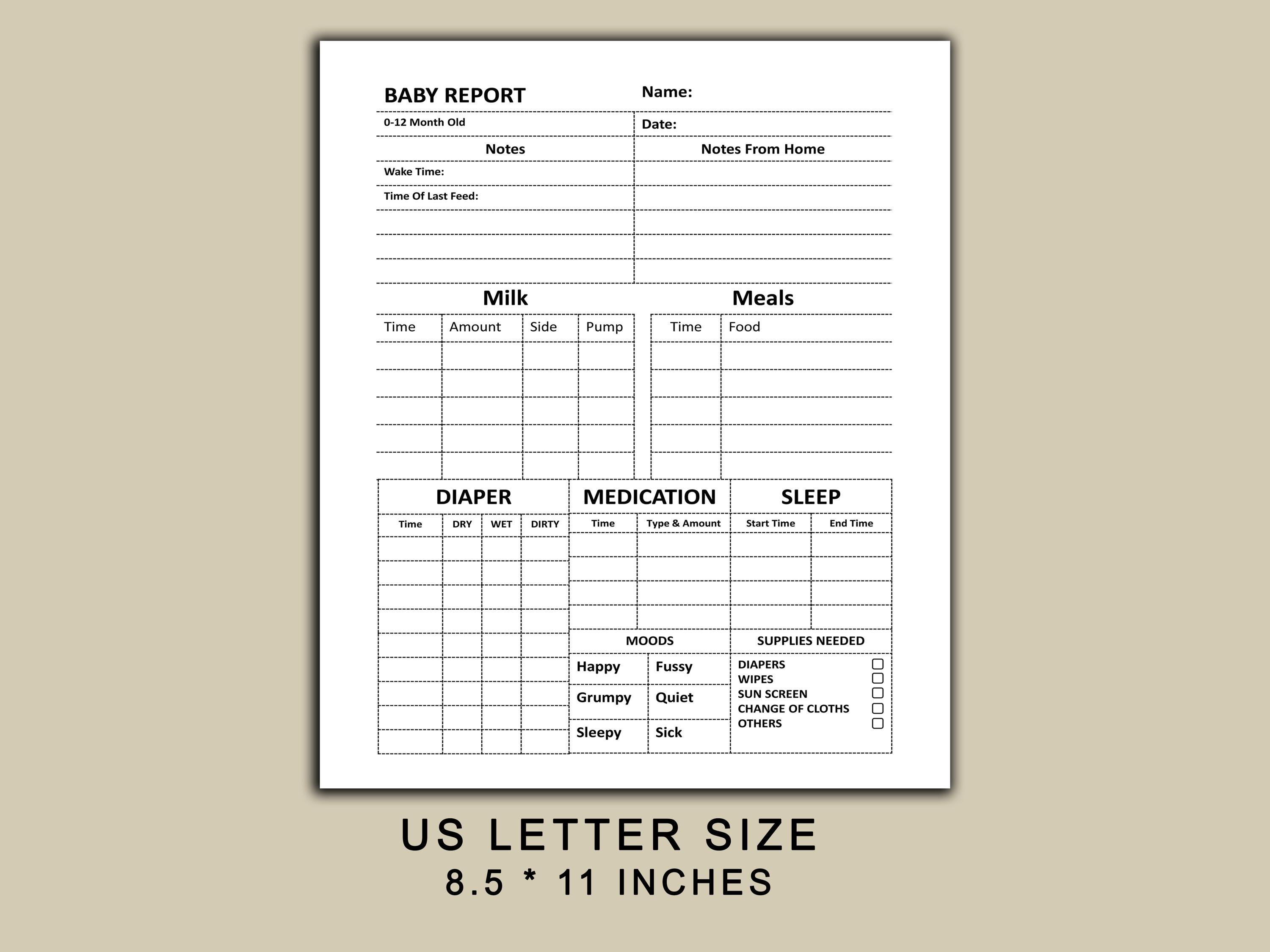 Baby Daily Log | Newborn Care Tracker | Baby Schedule Printable ...