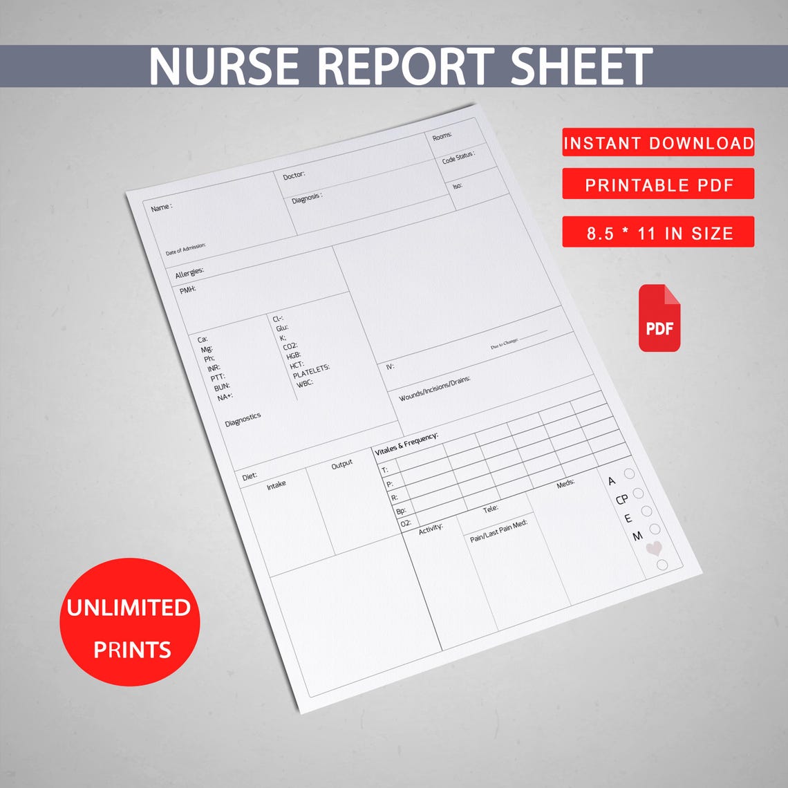 Nurse Report Sheet – Printable Nursing Report Template | SBAR Format ...