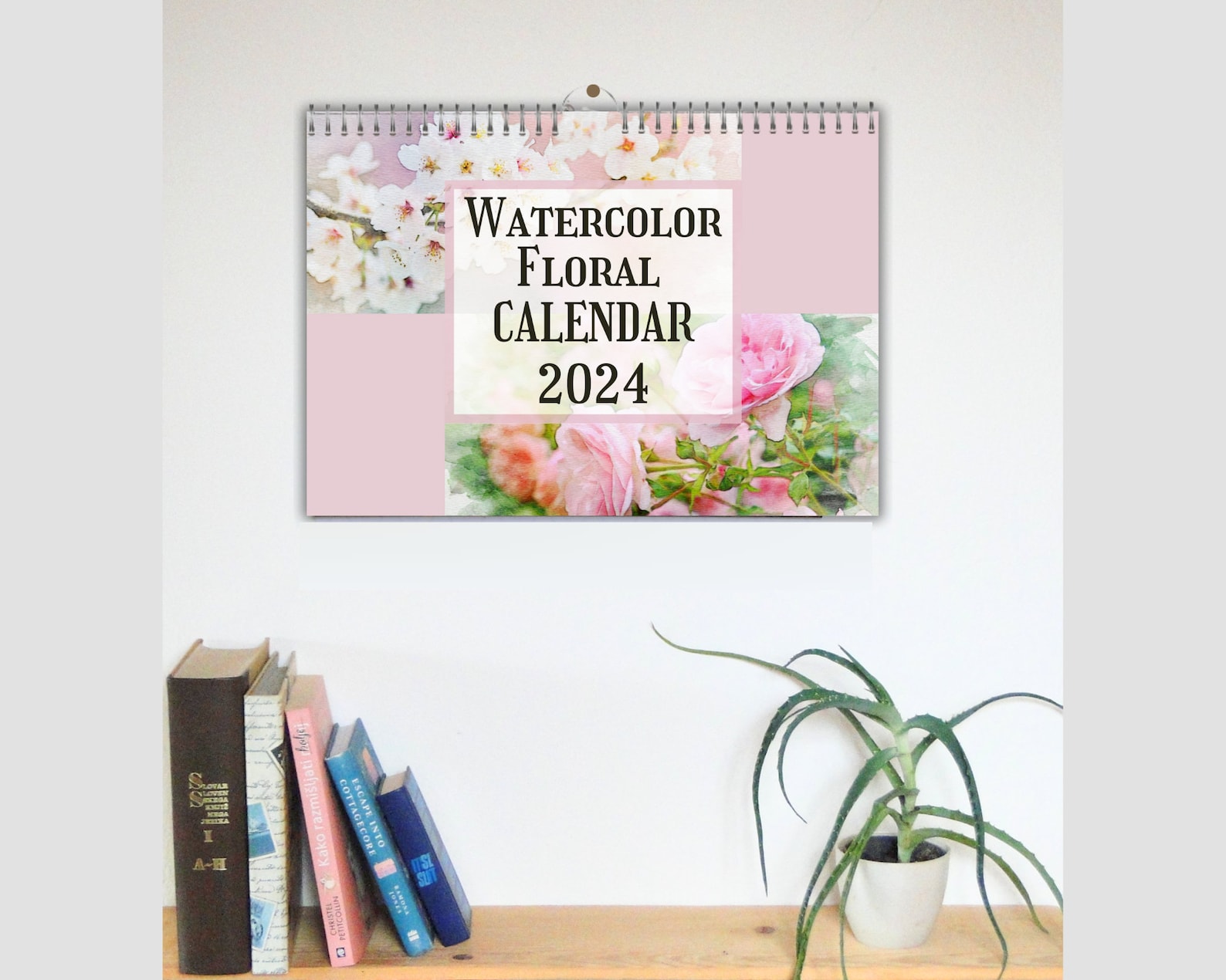Watercolor Floral Calendar 2024/ Watercolor Monthly Calendar2024 ...