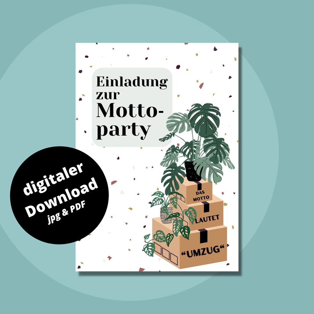 Invitation Card Motto Party REMOVING DIGITAL Postcard, Download as Jpg ...