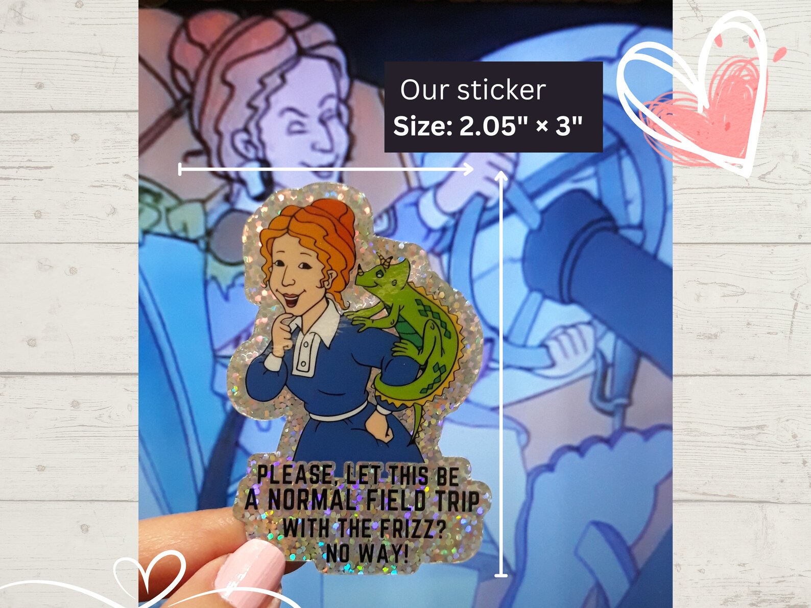 Magic School Bus Sticker, Miss Frizzle,back to School Sticker, Cute Ms ...