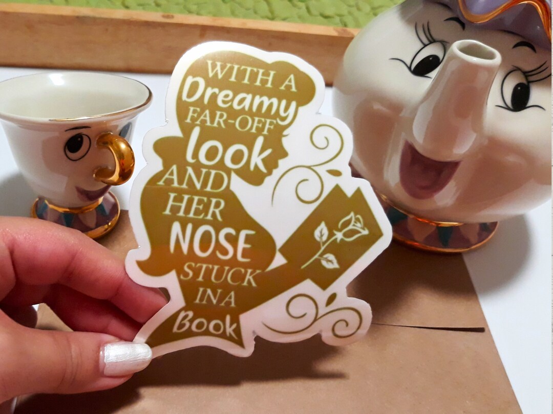 Belle Reading Sticker, Cute Beauty and the Beast Stickers Gift for Book ...