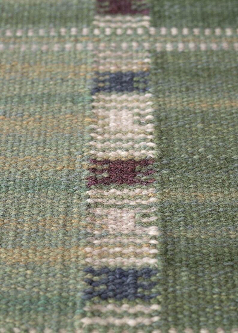 Helen Lindberg Mid-century Swedish Flatweave Rug, Scandinavian Wool ...