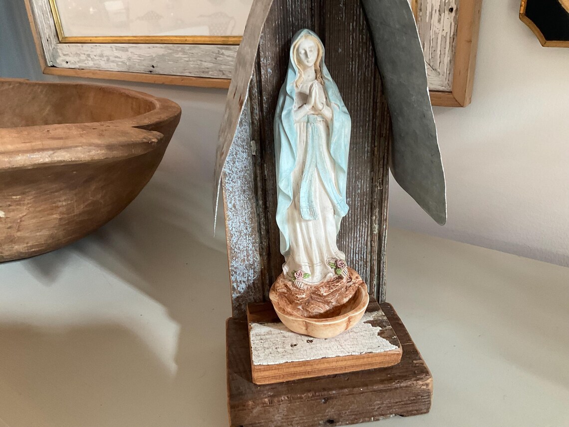 Virgin Mary Grotto in Pine Wood - Etsy