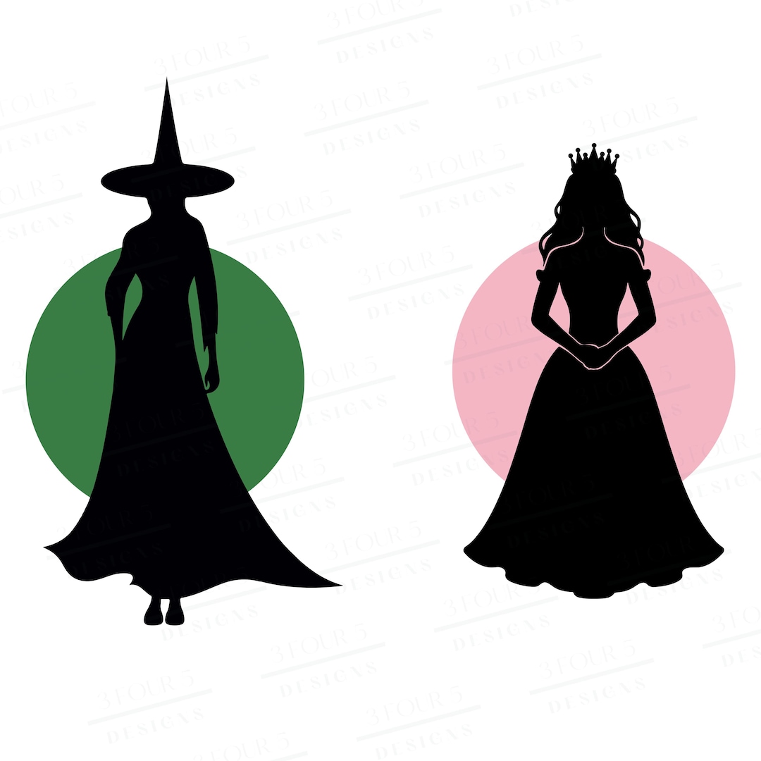 Wicked Witch Glinda Elphaba Silhouette SVG Cut File (digital Download ...
