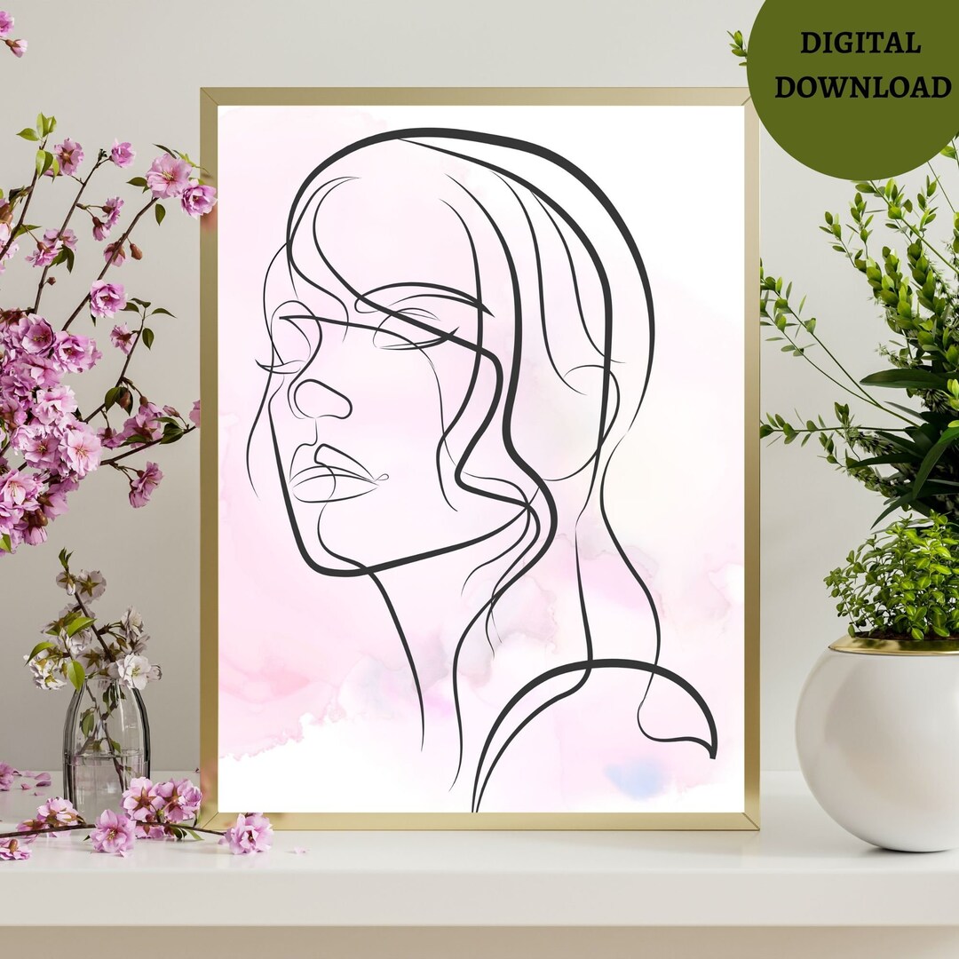 Single Line Art Woman , Minimalist Woman , Minimal Line Drawing , Wall ...