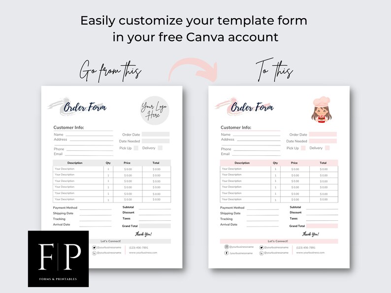 Order Form Template | Custom Order Form | Small Business Order Form ...