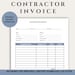 Contractor Invoice Template | Editable in MS WORD | Printable PDF ...