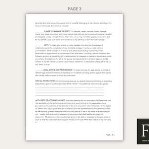 Durable Financial Power of Attorney Template: USA Specific (PDF & Word ...