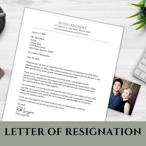 Resignation Letter Template| Editable | Microsoft Word - Etsy