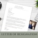 Resignation Letter Template| Editable | Microsoft Word - Etsy