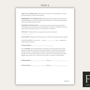 Durable Financial Power of Attorney Template: USA Specific (PDF & Word ...