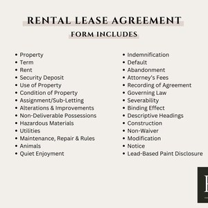 Rental Agreement | Editable Residential Lease Agreement Template - Etsy