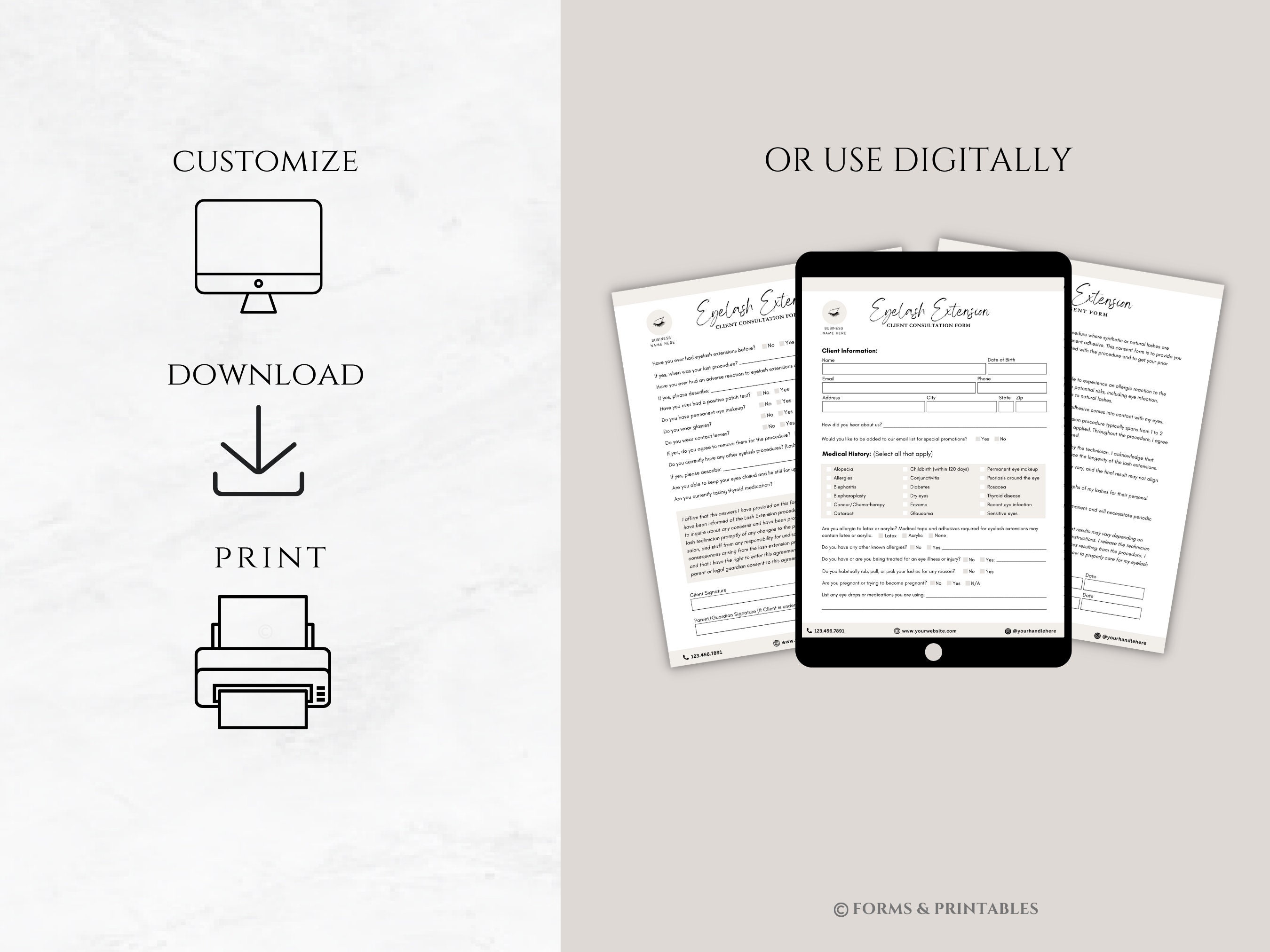 Eyelash Extensions Client Consultation and Consent Forms | EDITABLE ...