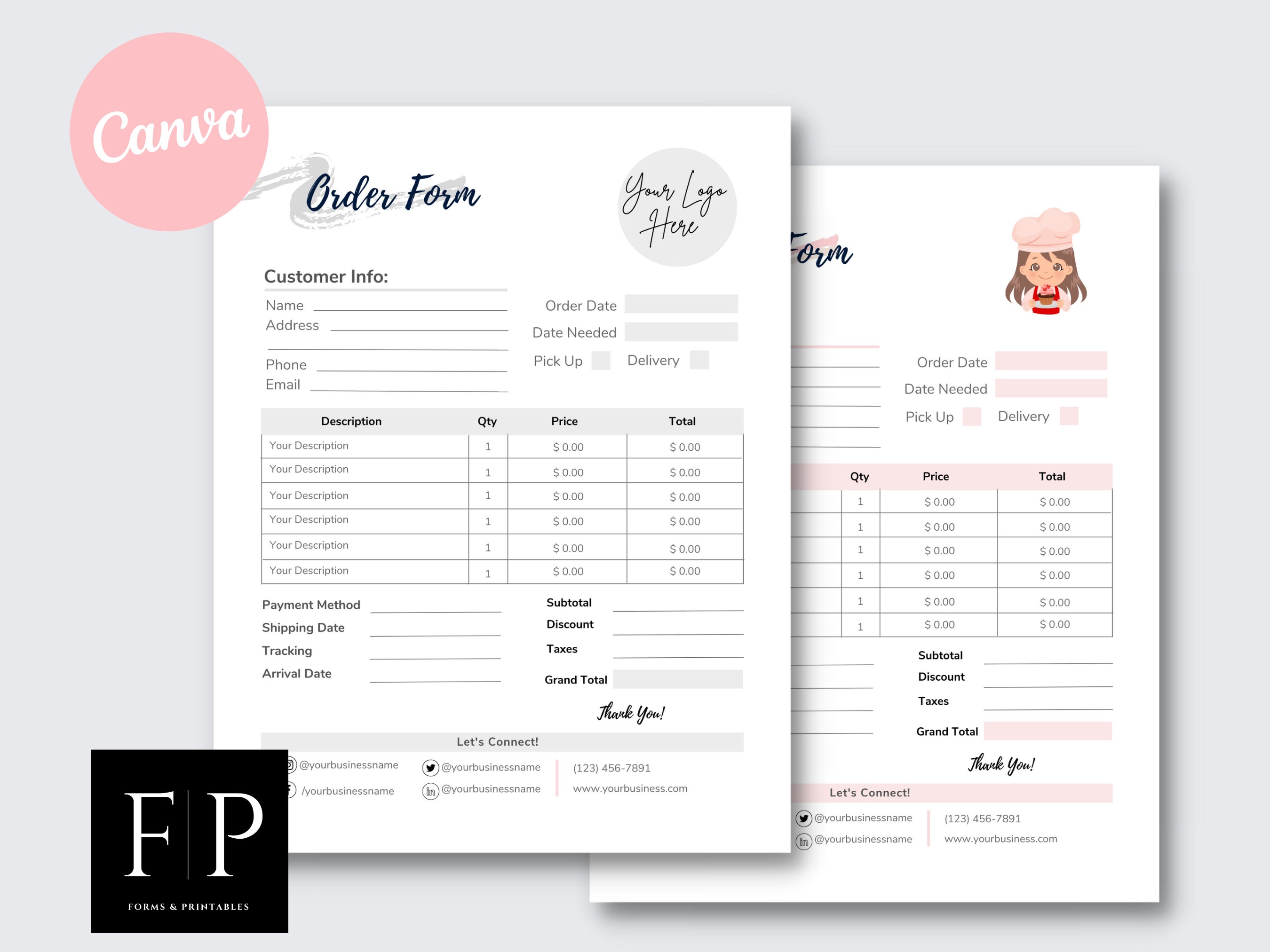 Order Form Template Custom Order Form Small Business Order Form Instant ...