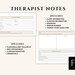 Therapist Notes Form: Professional Counseling Documentation (printable ...