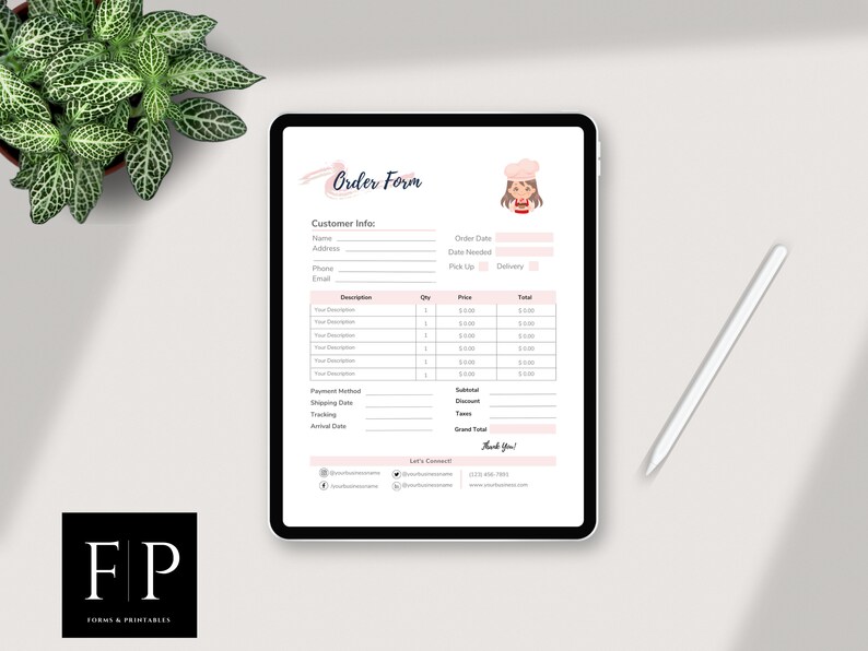 Order Form Template | Custom Order Form | Small Business Order Form ...